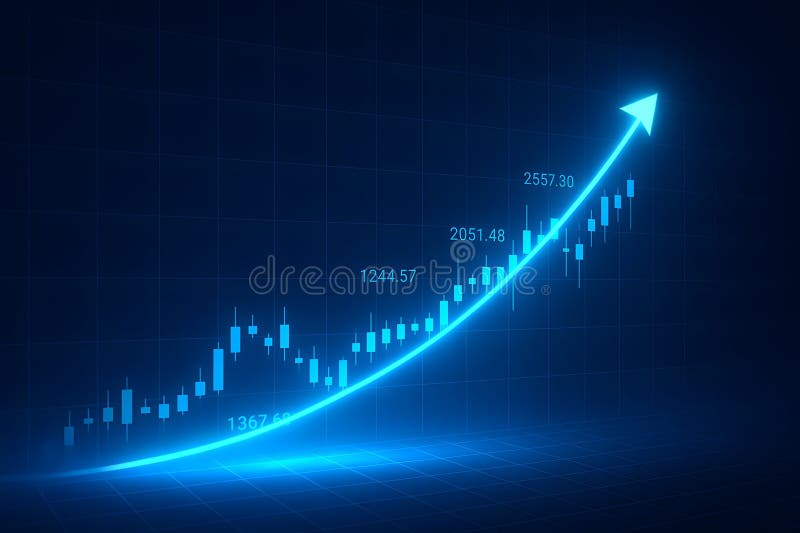 Bullish Momentum: Futuristic Visualization of Financial Growth Stock ...