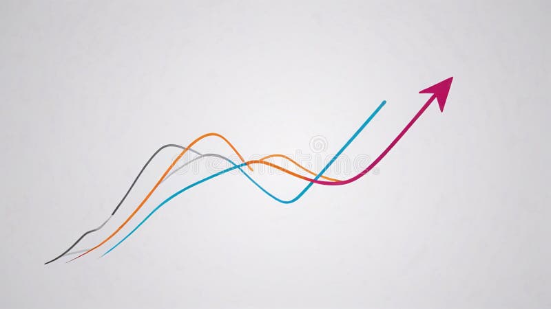 Upward Trending Lines Graph with Arrow Stock Illustration ...