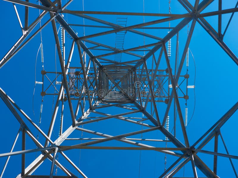 Upward view of hydro tower stock image. Image of power - 35093333