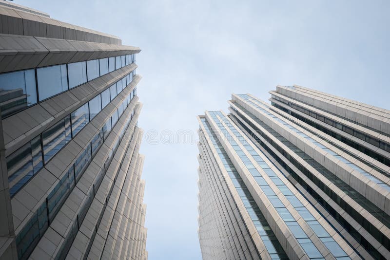 Upward View of Modern Building Stock Image - Image of view, facade ...