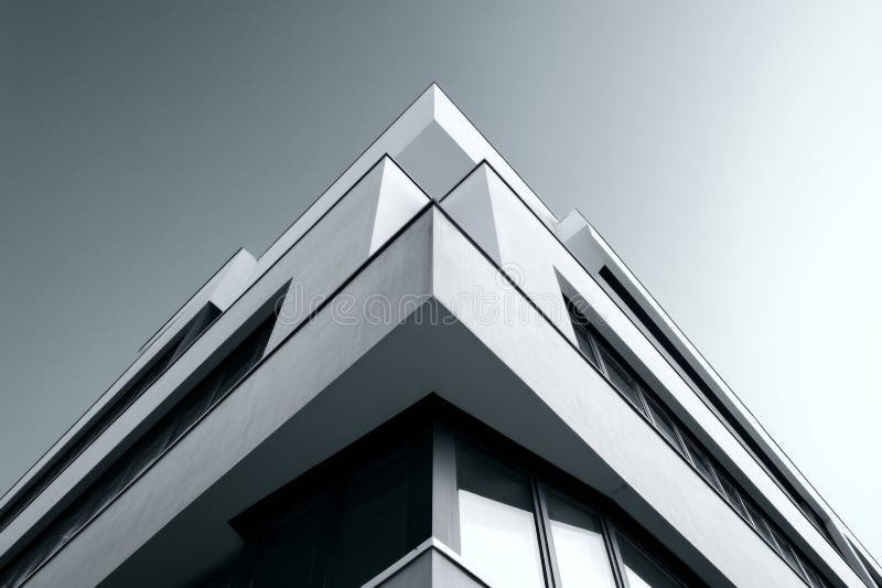 Minimalist Concrete Building with Sharp Geometric Lines Stock Image ...