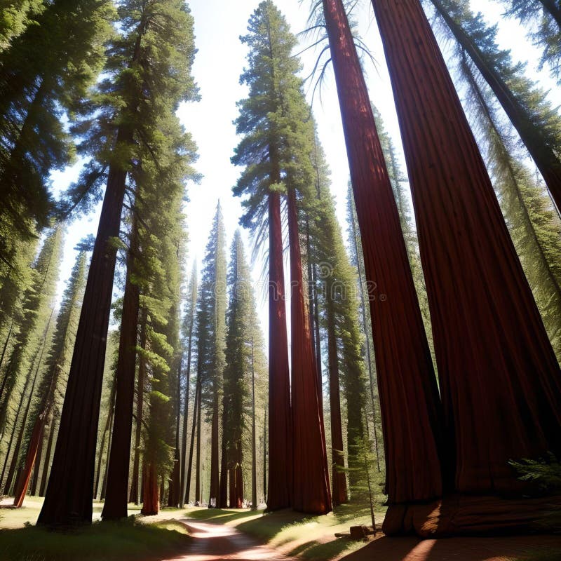 Upward View of Pine Forest at Daybreak Stock Illustration ...