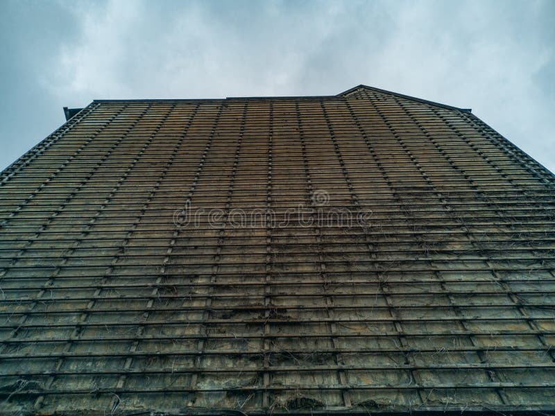 Upward View To Building Wall with Net for Ivy Stock Photo - Image of ...