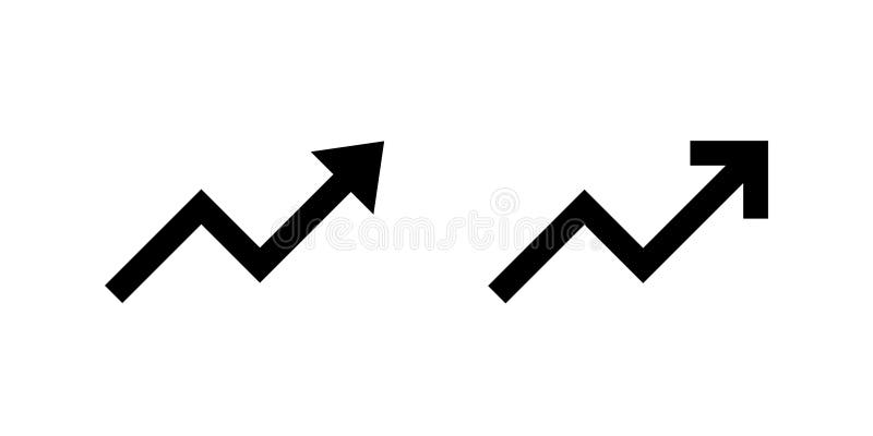 Upward Zigzag Arrow Icon in Generic Style. Market Increase Sign Symbol ...