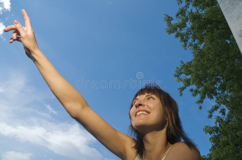 Upwards stock image. Image of positive, show, female - 34549293