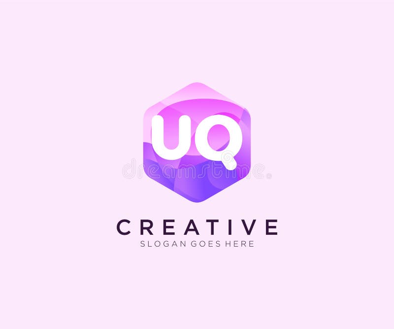 UQ Initial Logo with Colorful Hexagon Modern Business Alphabet Logo ...