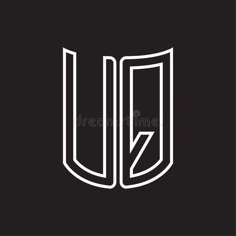 UQ Logo Monogram with Ribbon Style Outline Design Template Stock Vector ...