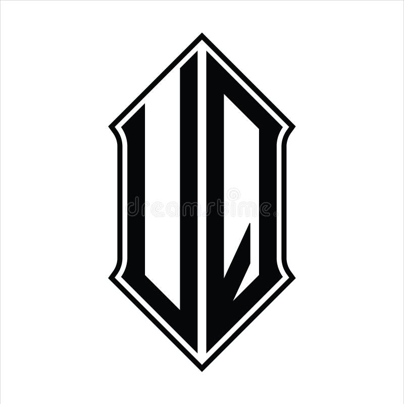 UQ Logo Monogram with Shieldshape and Outline Design Template Vector ...