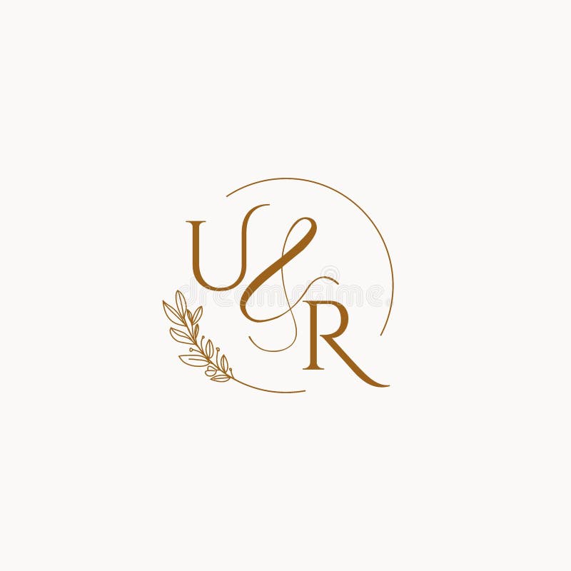 UR Initial Wedding Monogram Logo Stock Vector - Illustration of natural ...