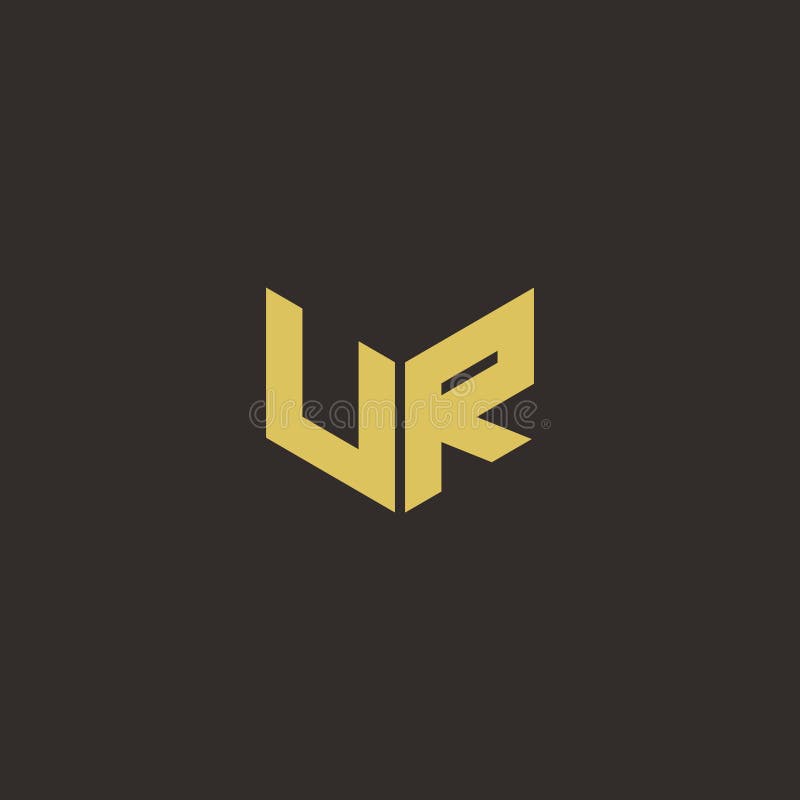 UR Logo Letter Initial Logo Designs Template with Gold and Black ...