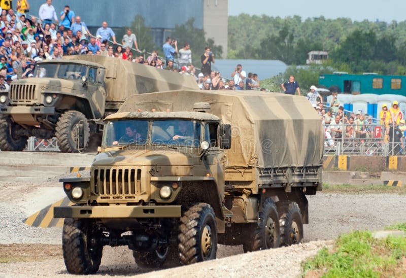URAL-4320 family trucks editorial image. Image of crowd - 26603180