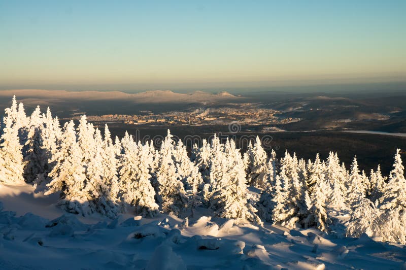 Ural Mountains in winter stock photo. Image of range - 60299392