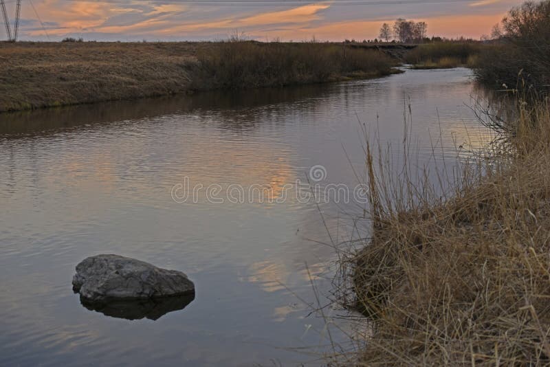 Ural River Uvelka in Spring with Blue Flowers Stock Image - Image of ...