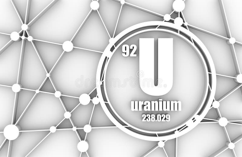 Uranus-U-Element Uranzeichen Mit Atomnummer Chemisches 92-Element Der ...