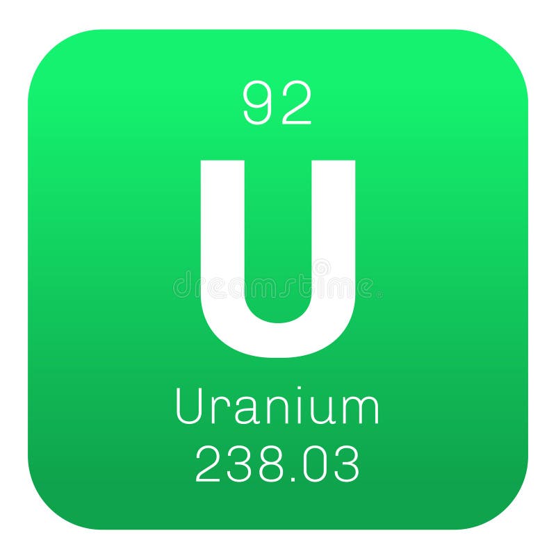 Uran Zeichen Des Chemischen Elements Mit Ordnungszahl Und Atomgewicht ...