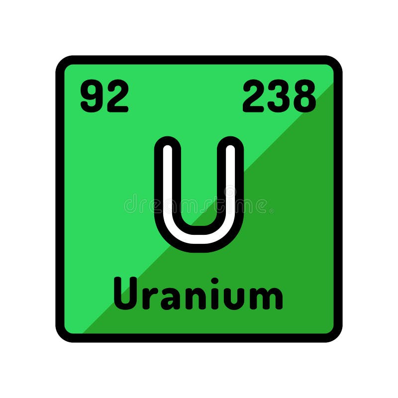Uranium Chemical Element Color Icon Vector Illustration Stock Vector ...