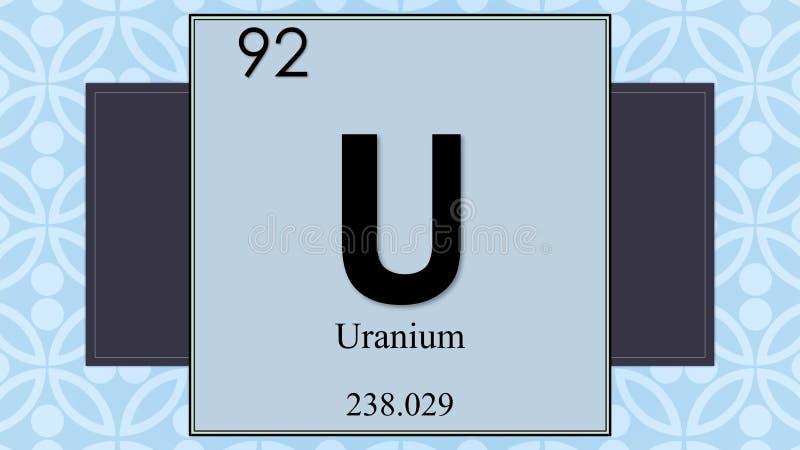 Uranium Chemical Element Symbol on Abstract Shape Blue Background Stock ...