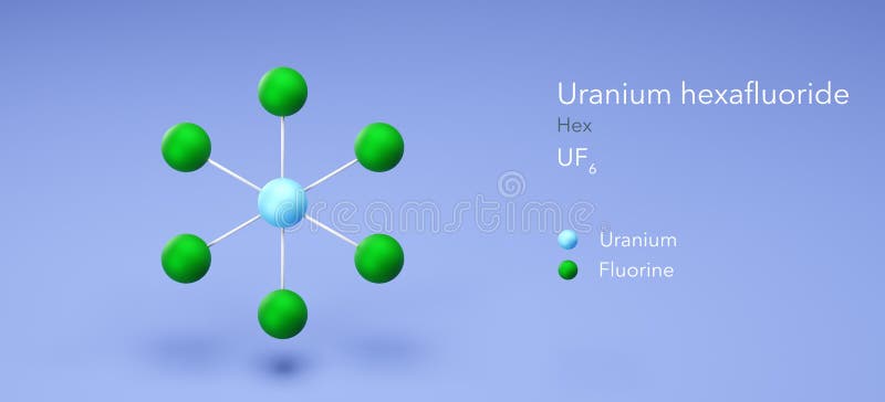 Uranium Hexafluoride Molecule, Molecular Structures, Uf6 3d Model ...