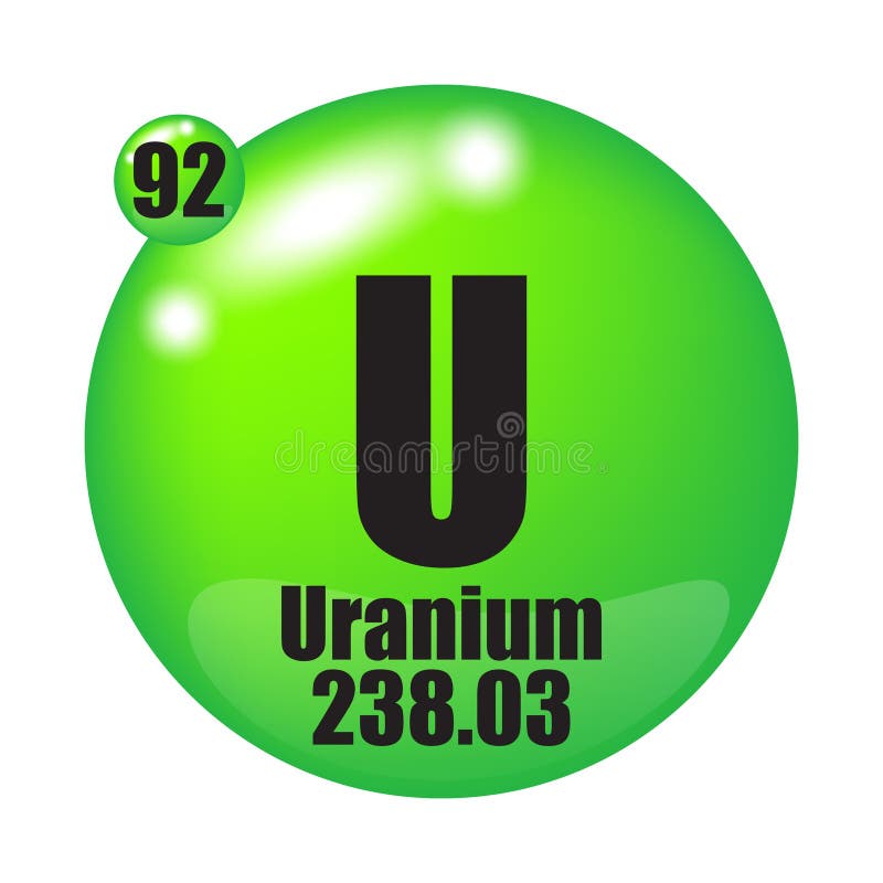 Uranium Icon. U Chemical Element. Atomic Number 92. Mass 238.03. Green ...