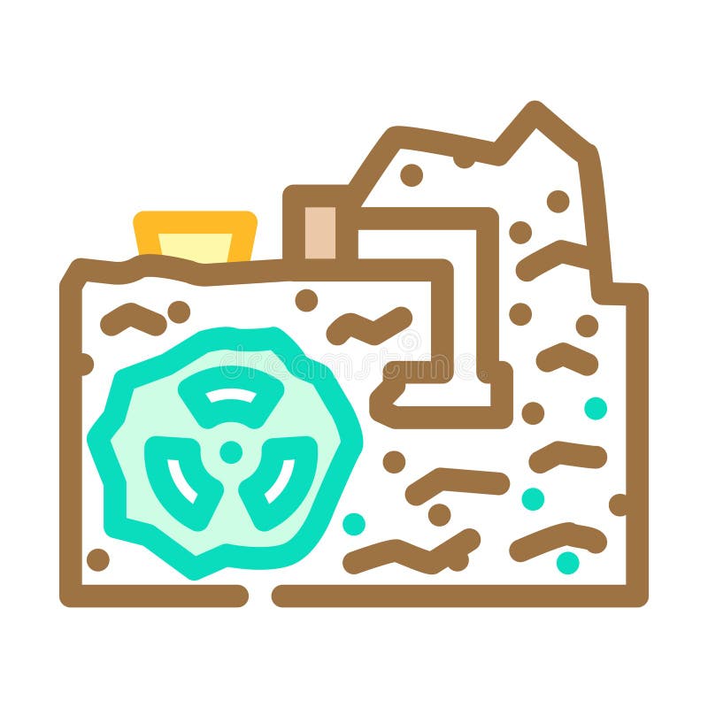 Uranium Mining Nuclear Energy Color Icon Vector Illustration Stock ...