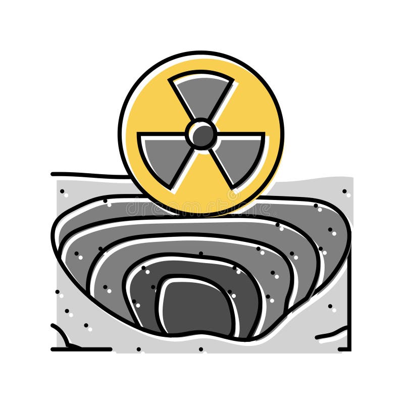 Uranium Mining Nuclear Energy Color Icon Vector Illustration Stock ...