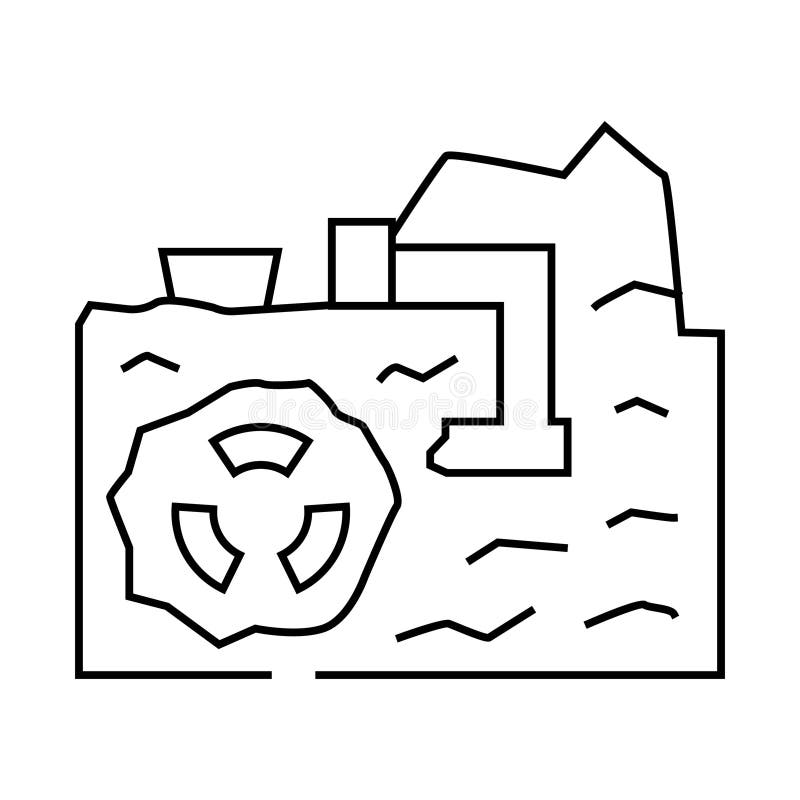 Uranium Mining Nuclear Energy Line Icon Vector Illustration Stock ...