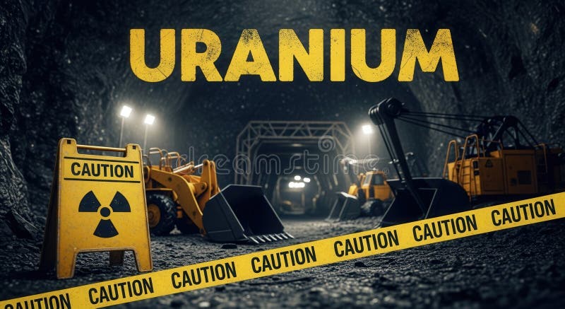 Uranium Mining Tunnel with Caution Signs and Heavy Machinery Underground Stock Photo - Image of ...