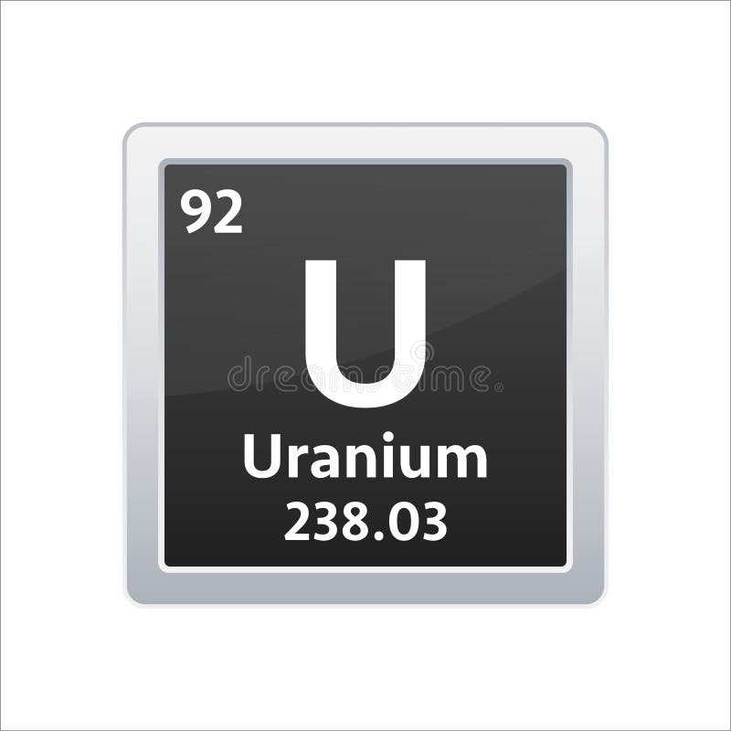Uranium Symbol. Chemical Element of the Periodic Table Stock Vector ...