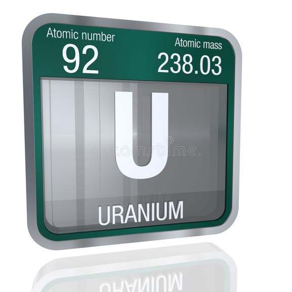 Uranium Symbol in Square Shape with Metallic Border and Transparent ...