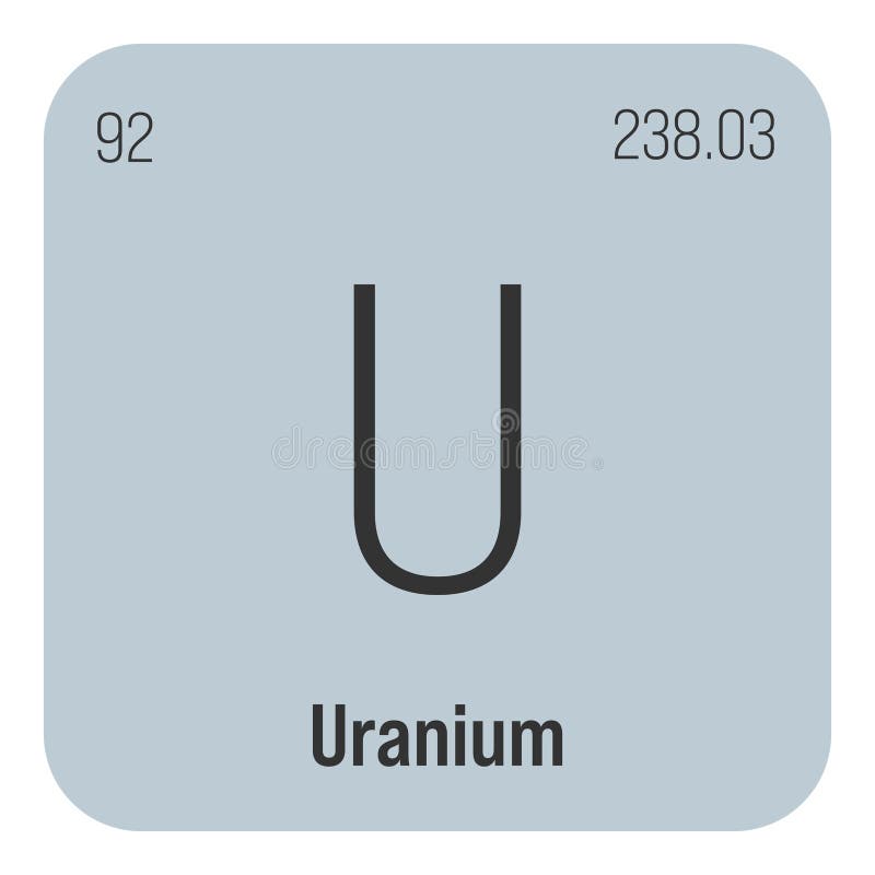 Uranium, U, Periodic Table Element Stock Illustration - Illustration of ...