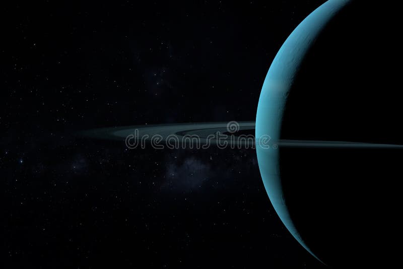 Uranus and Her Rings in the Outer Space Stock Illustration ...