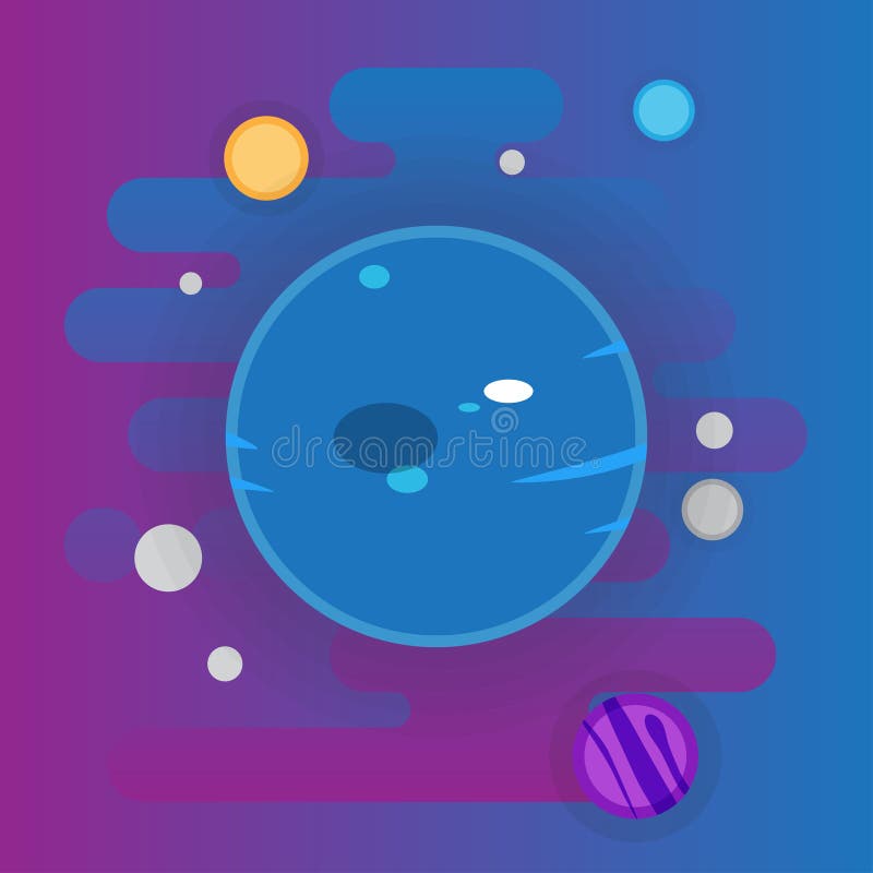 Uranus Icon - Flat Illustration, Space Elements Stock Vector ...