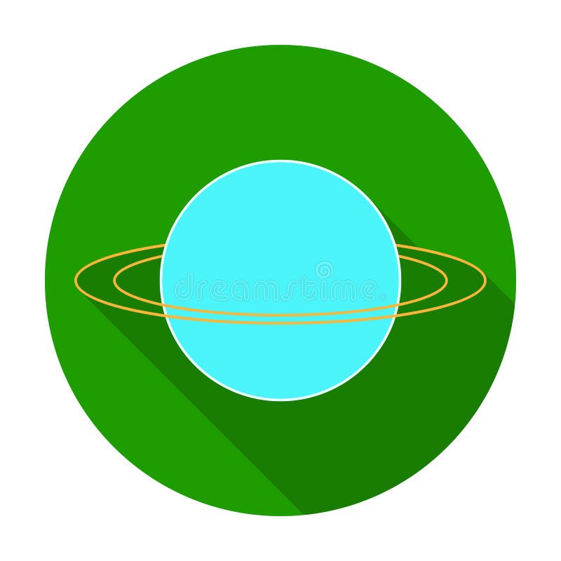 Uranus Icon in Flat Style Isolated on White Background. Planets Symbol ...