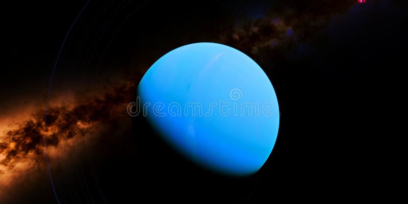 Uranus and 13 Planetary Rings Surrounding Planet Stock Illustration ...