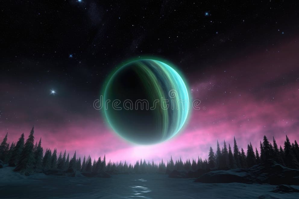 Uranus Tilted Axis Showcasing a Unique Aurora Display Stock ...