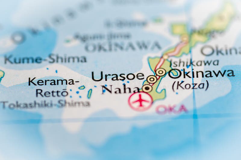 Urasoe, Japan Highlighted on a World Map Stock Photo - Image of ...