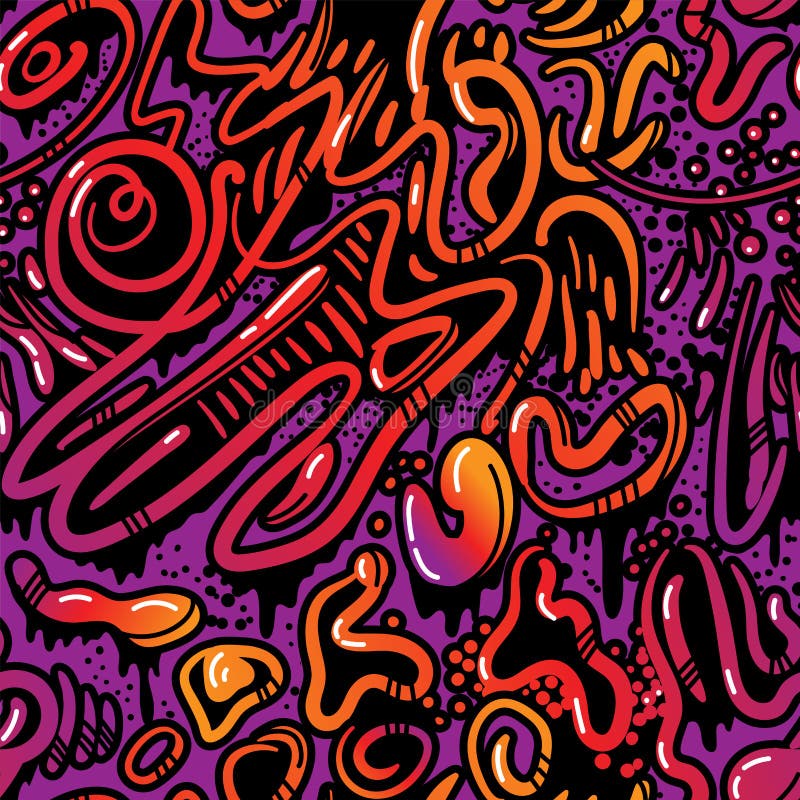 Urban Abstract Graffiti Seamless Pattern with Gradient Lines Stock ...