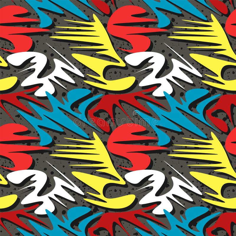 Urban Abstract Seamless Artwork with Wave Hand Drawn Pattern, Geometry ...