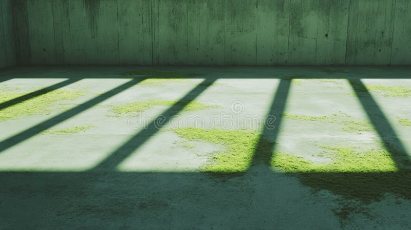 Urban Aesthetic: Bright Moss Texture on Concrete Surface with Shadow ...