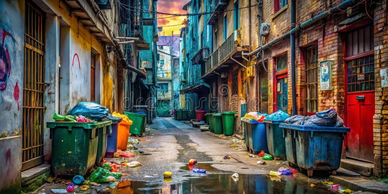 Urban Alleyway Pollution a Visual Representation of Plastic Bottle ...