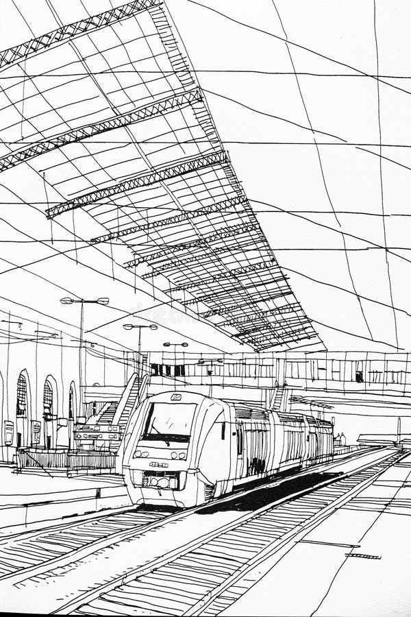 Urban Architectural Coloring Building and Infrastructure in Black and ...