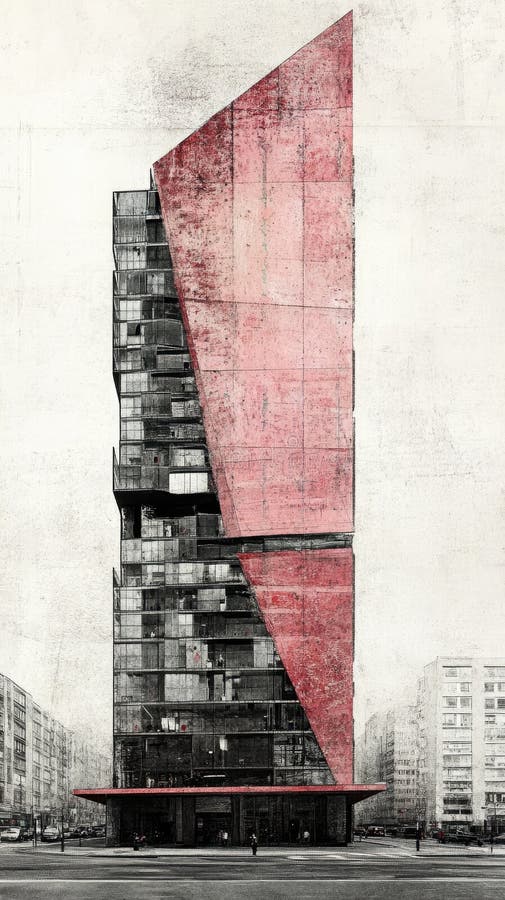 Urban Architecture Collage Showcasing a Bold Modern Building Design ...