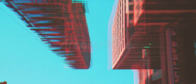 Urban Architecture Distorted by Glitch Effect Creating a Fragmented ...
