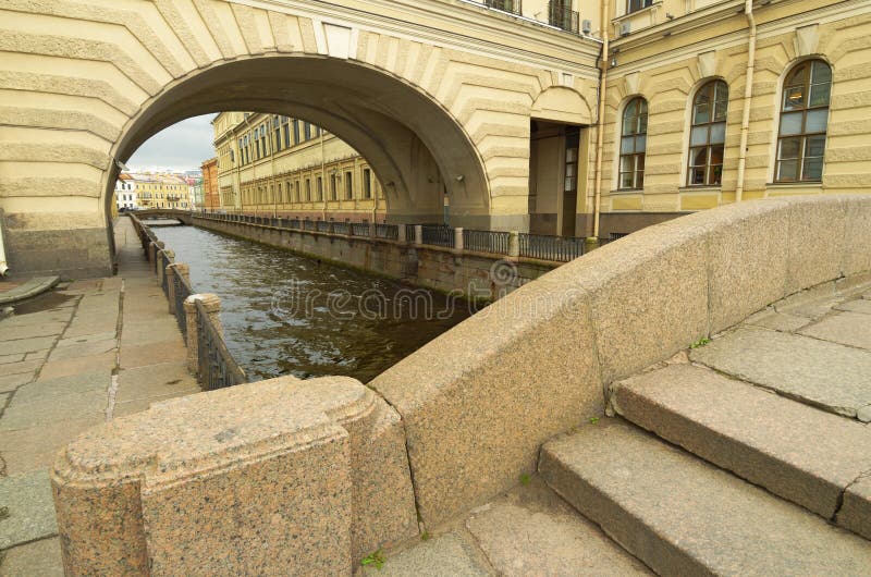 The Bridge Over the Canal in the City. Stock Image - Image of wall ...