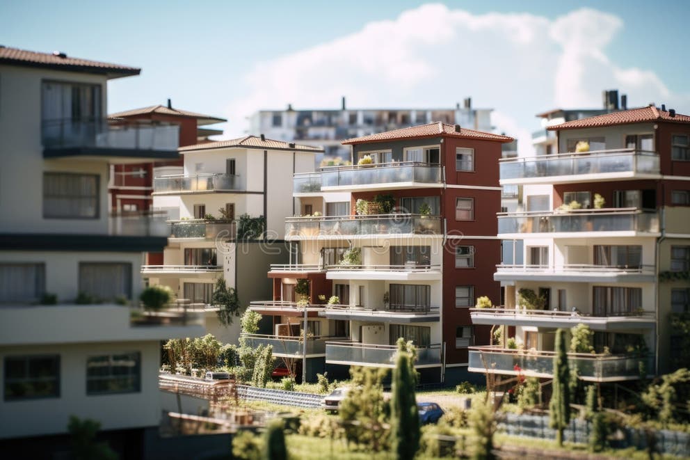 Urban Architecture with Multiple Adjacent Structures Stock Image ...