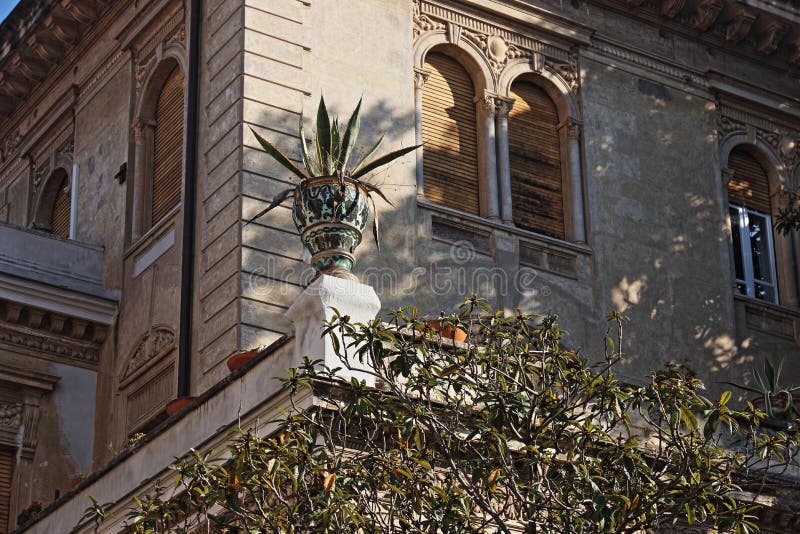 Urban architecture in Rome stock image. Image of buildings - 170608481