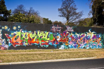 Urban Art - Graffiti Wall - Graffiti Friday Editorial Image - Image of ...