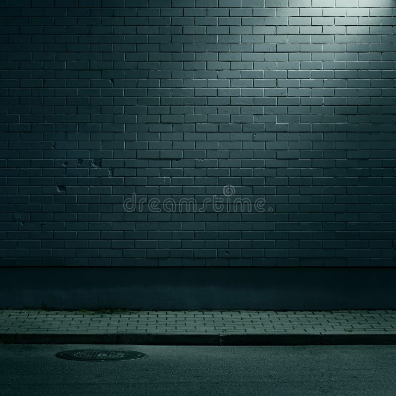 Brick wall at night stock image. Image of scene, night - 109451411
