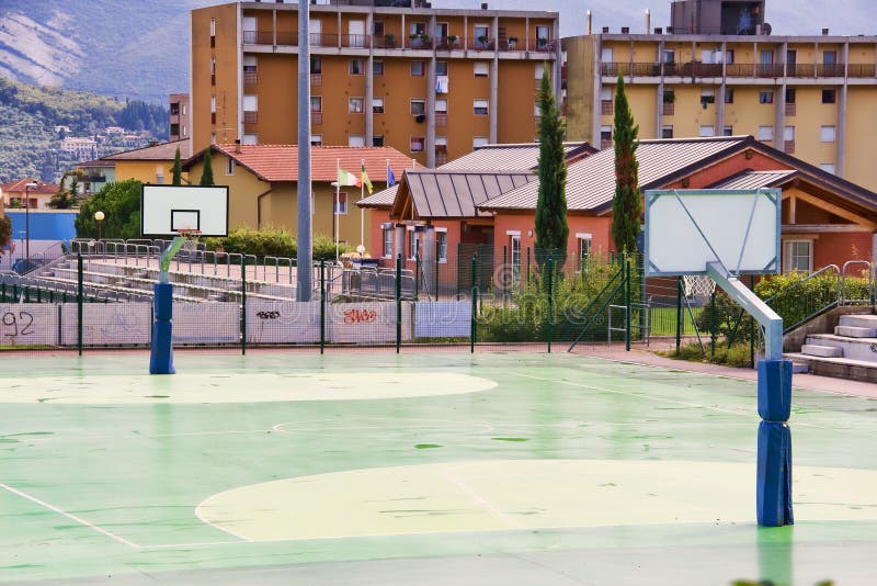 Urban basketball ground stock image. Image of habitation - 8100985