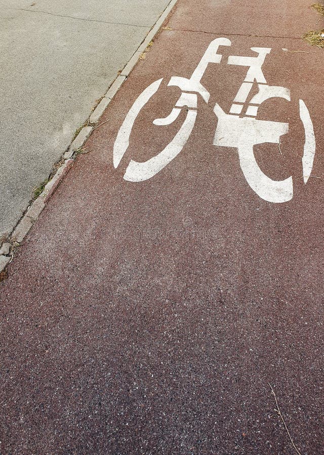 Urban Bike Path with Border on a Bright Day Road Texture. Stock Image ...